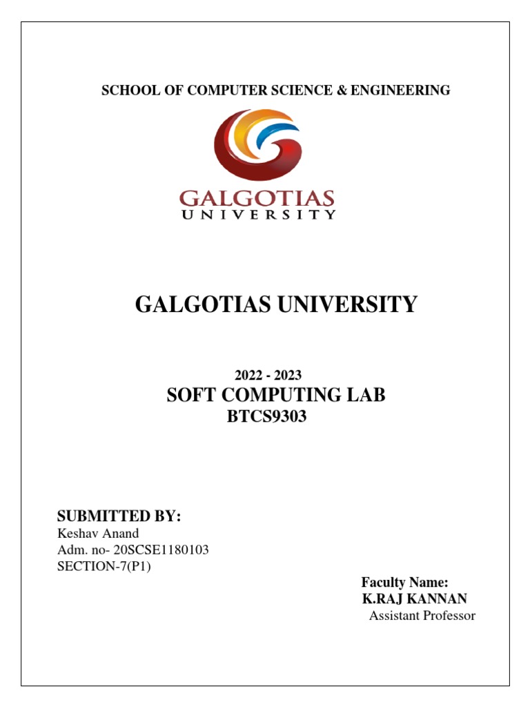 Soft Computing Lab Keshav | PDF