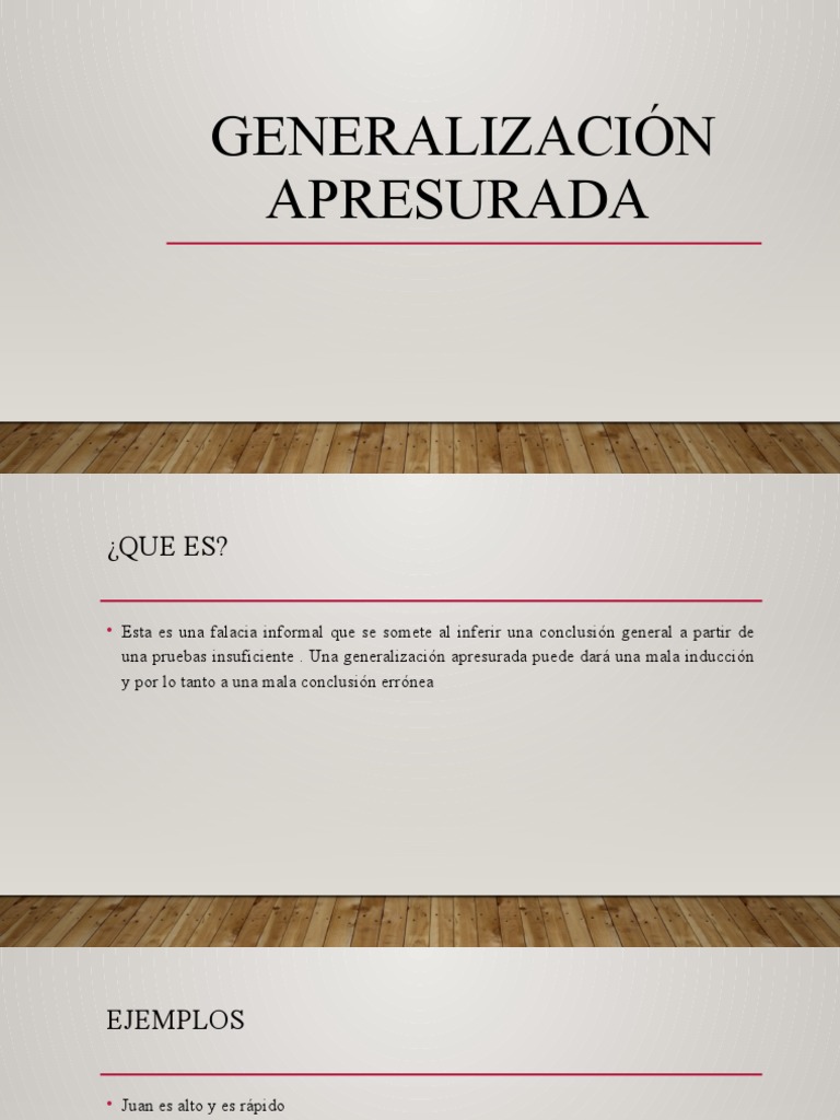 Generalización Apresurada | PDF