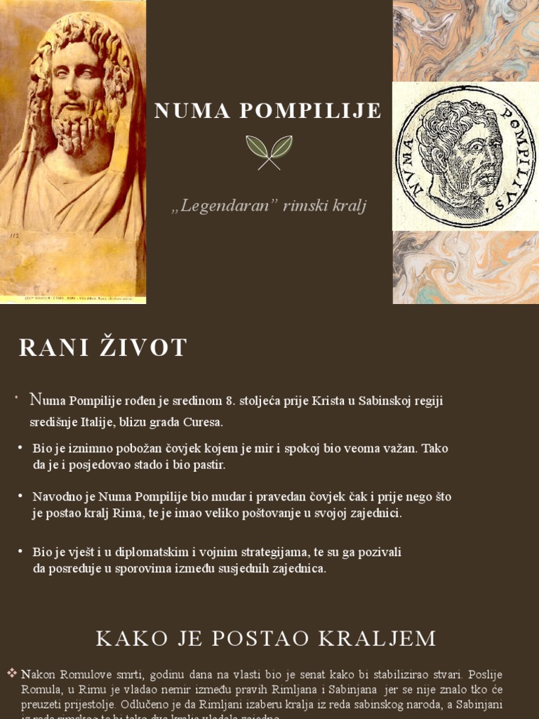 Numa Pompilije: Legendaran" Rimski Kralj | PDF