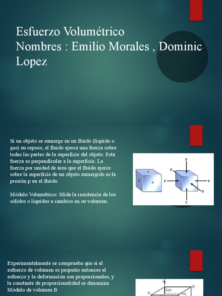 Esfuerzo y Módulo Volumétrico | PDF