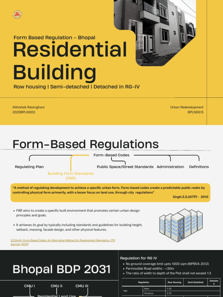 Residential Building: Form Based Regulation - Bhopal | PDF | Housing ...