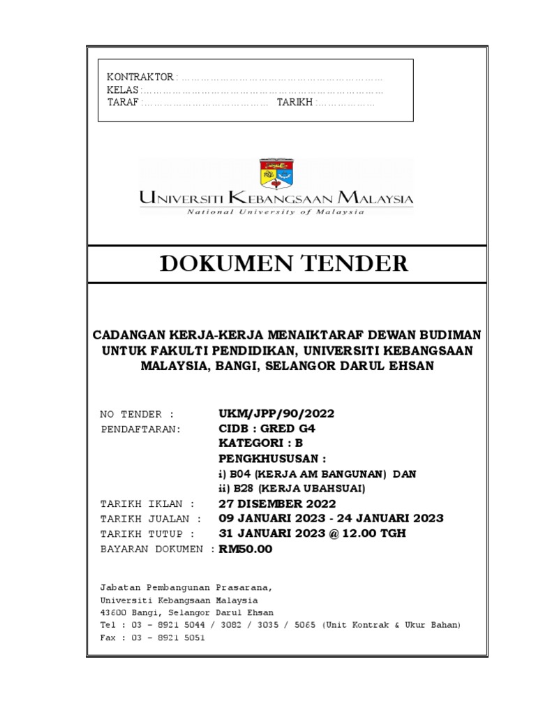 Dokumen Tender | PDF