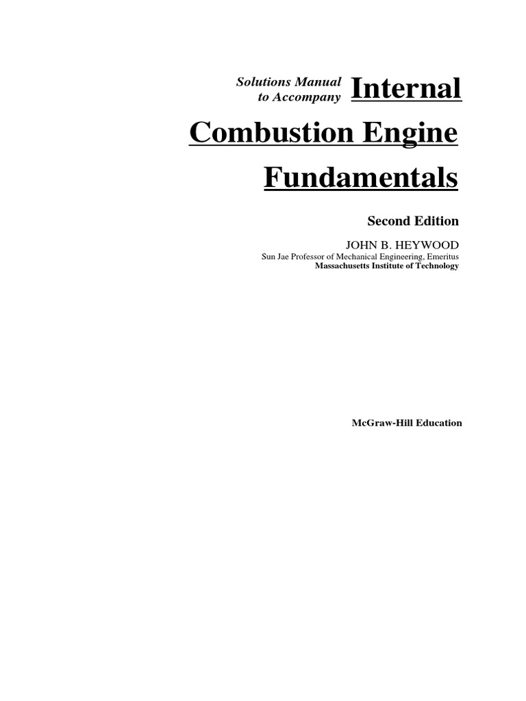 Heywood Solutions Manual | PDF | Internal Combustion Engine | Engines