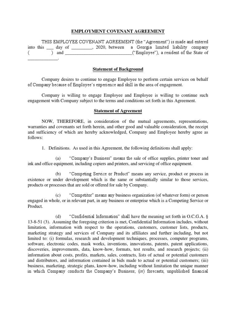 Generic Non-Solicitation Agreement | PDF | Employment | Patent