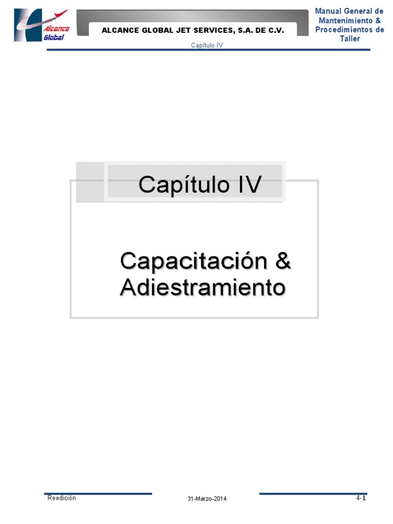 04.-Cap IV Capacitacion | PDF | Planificación | Aviación