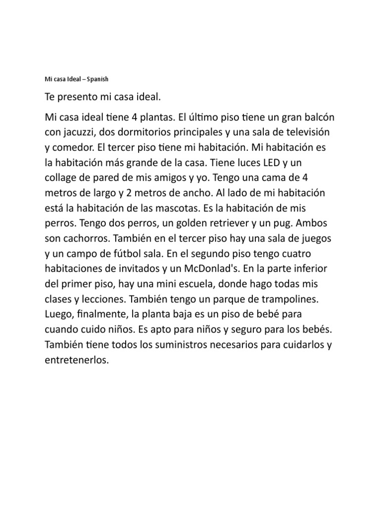 Mi Casa Ideal - Spanish | PDF