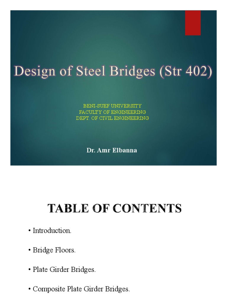 An Overview of Bridge Components, Types, and Steel Bridge Design | PDF ...