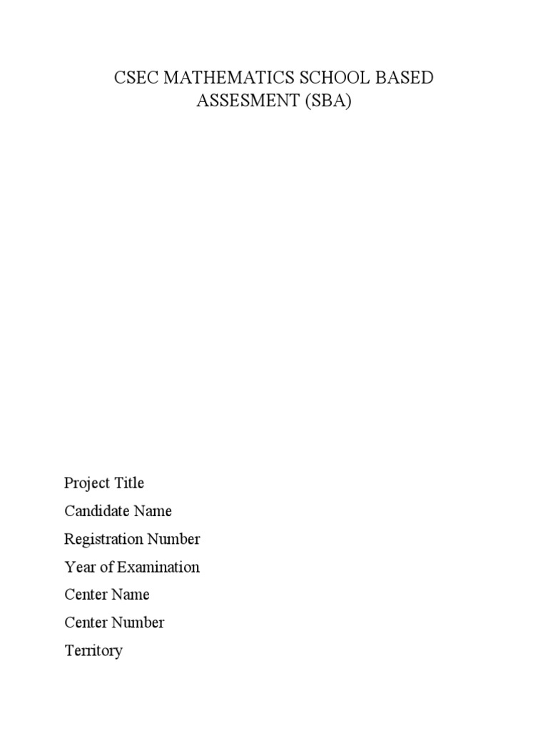 Csec Mathematics School Based Assesment (Sba) | PDF | Social Media ...