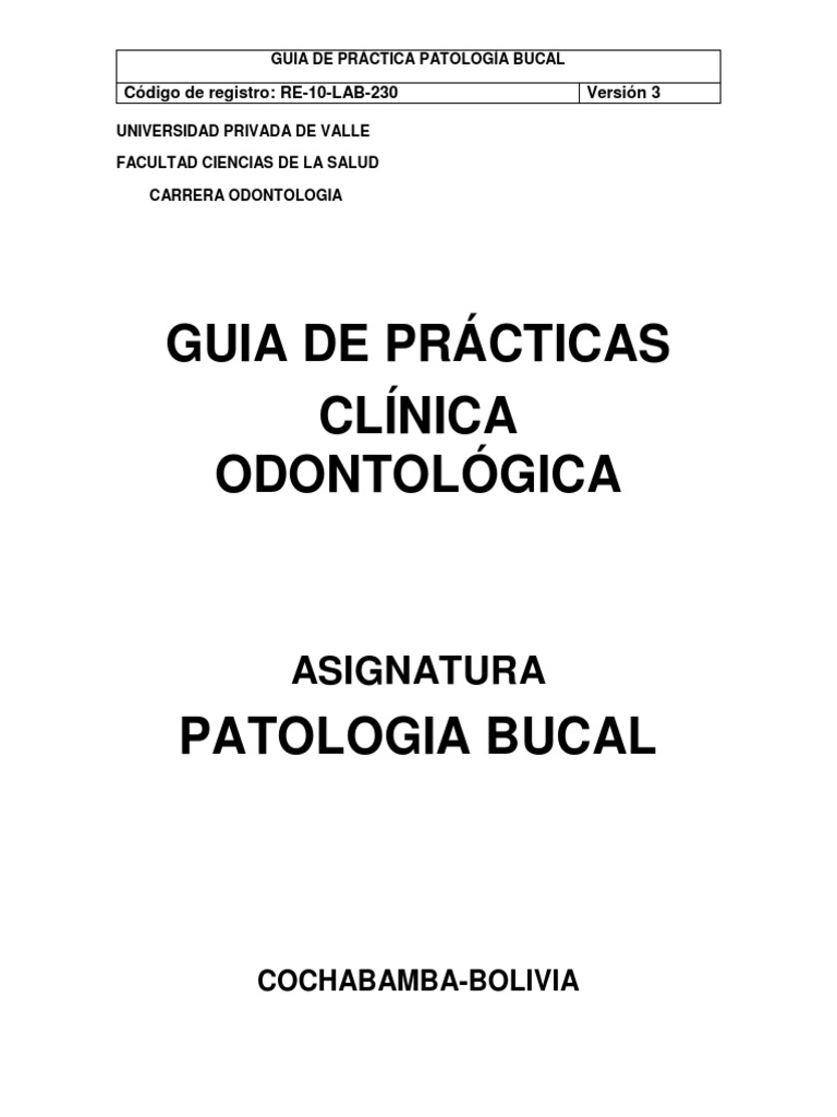RE-10-LAB-230 PATOLOGIA BUCAL v3 | PDF | Odontología | Articulación