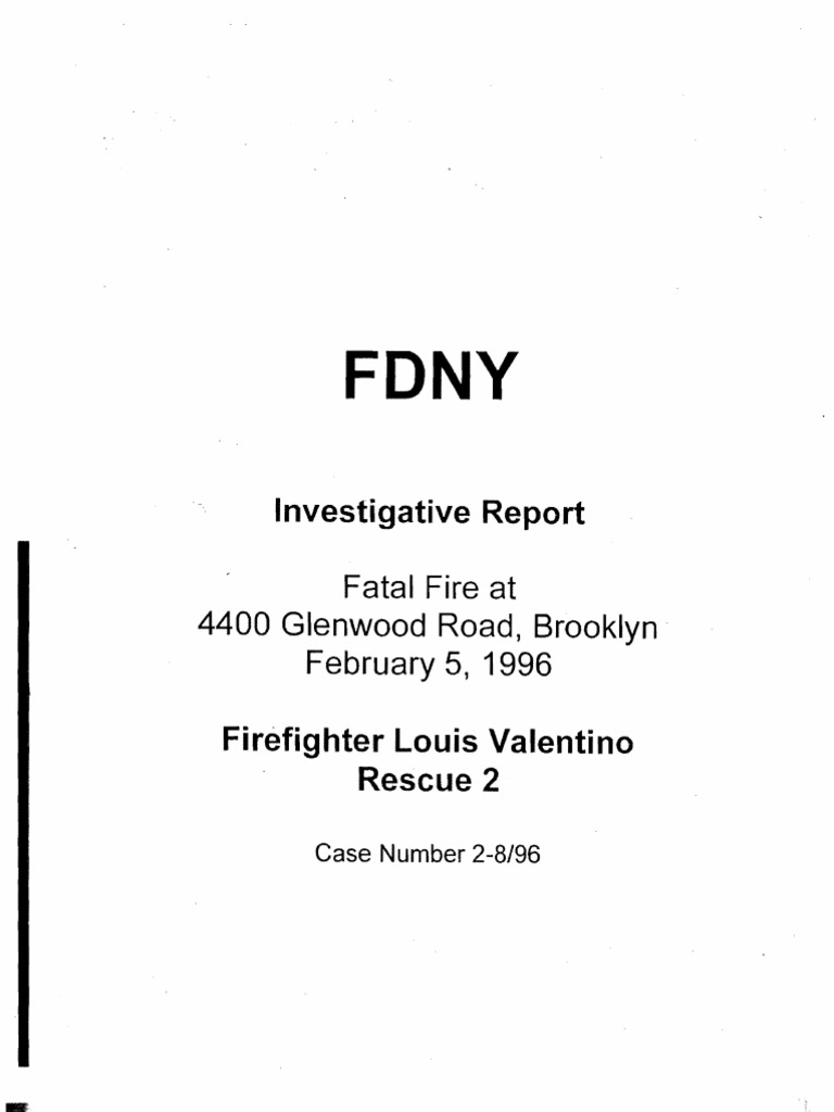 FDNY Report On Fatal Fire, February 5, 1996 | PDF | New York City Fire ...