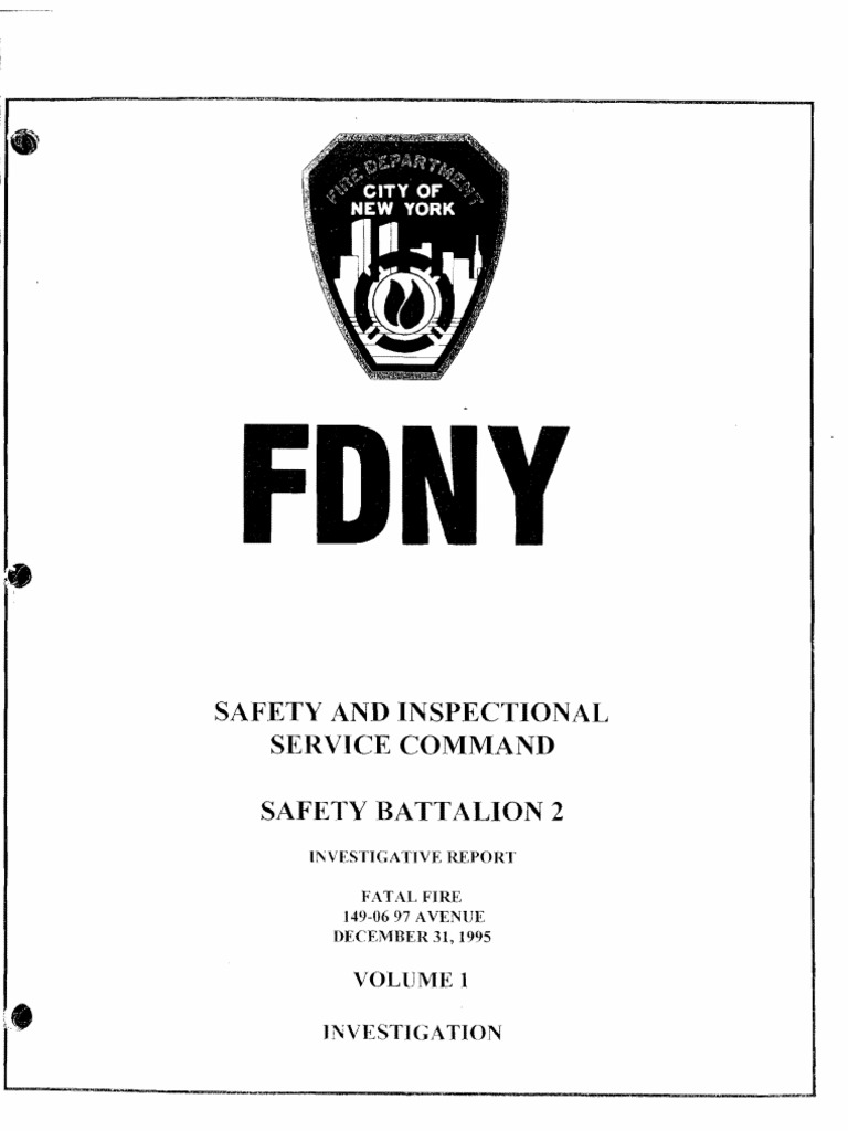 FDNY Report On Fatal Fire, December 31, 1995 | PDF | New York City Fire ...