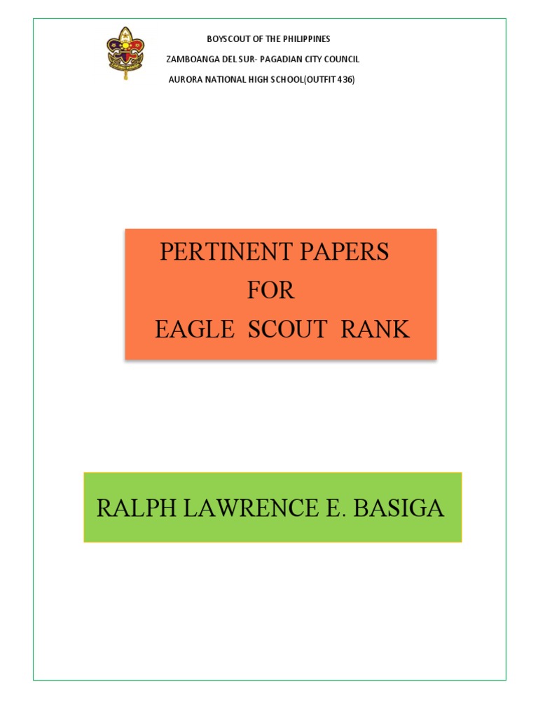 Pertinent Papers FOR Eagle Scout Rank | PDF