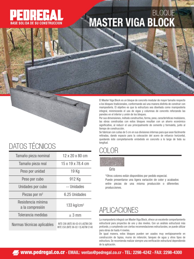 Bloque Vigalock FT 2016 | PDF | Hormigón | Albañilería