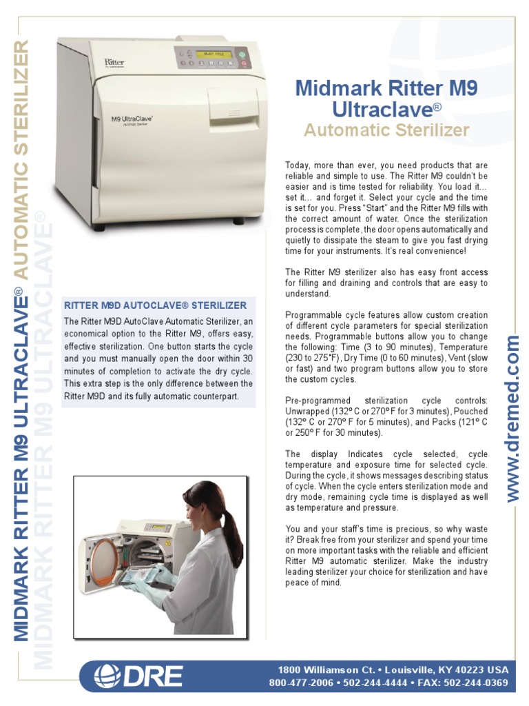 Ritter m9 Ultraclave | PDF | Sterilization (Microbiology) | Equipment