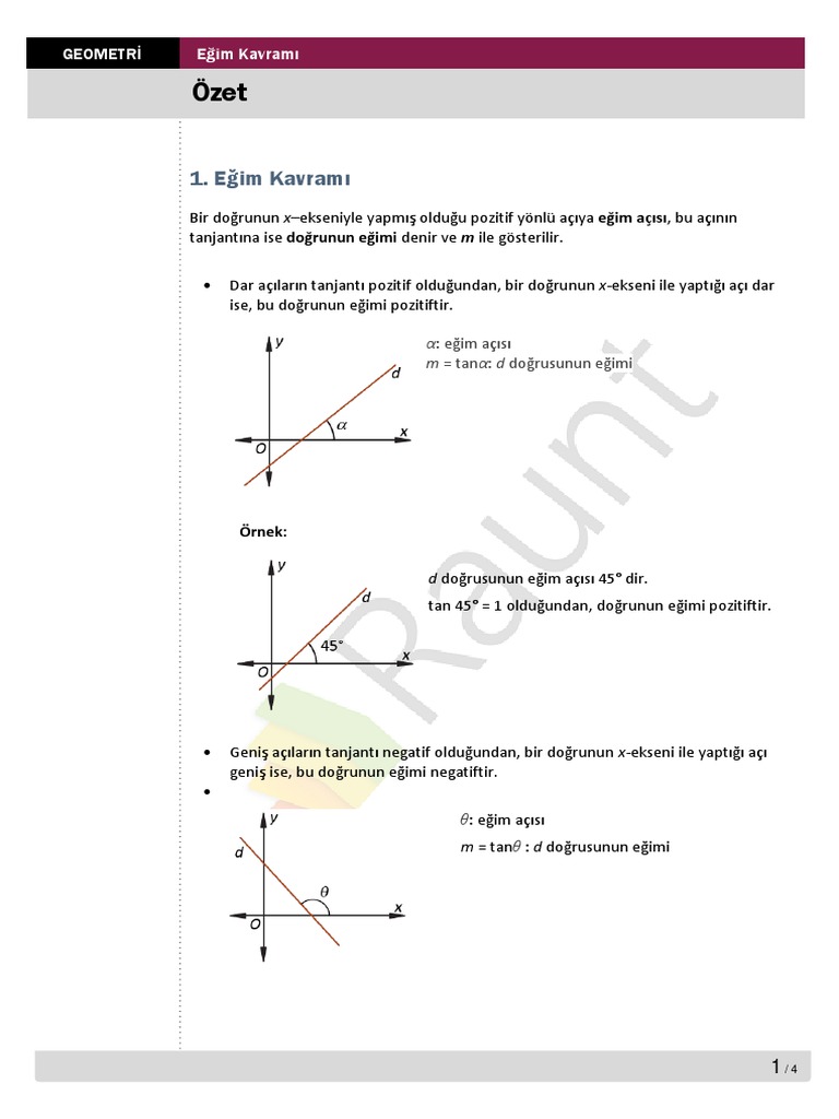 Egim Kavrami Ozet | PDF