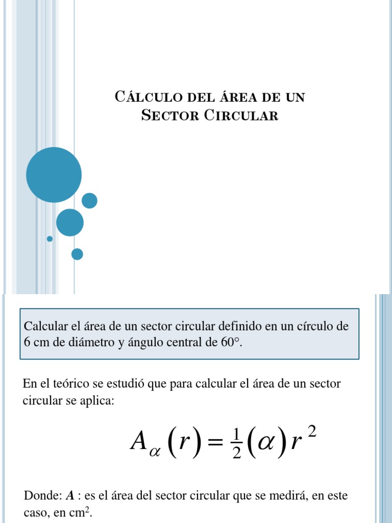 Cálculo Del Área de Un Sector Circular | PDF | Métodos y materiales de ...