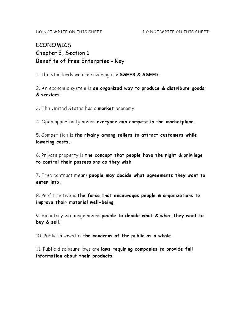 Benefits of the Free Enterprise System | PDF
