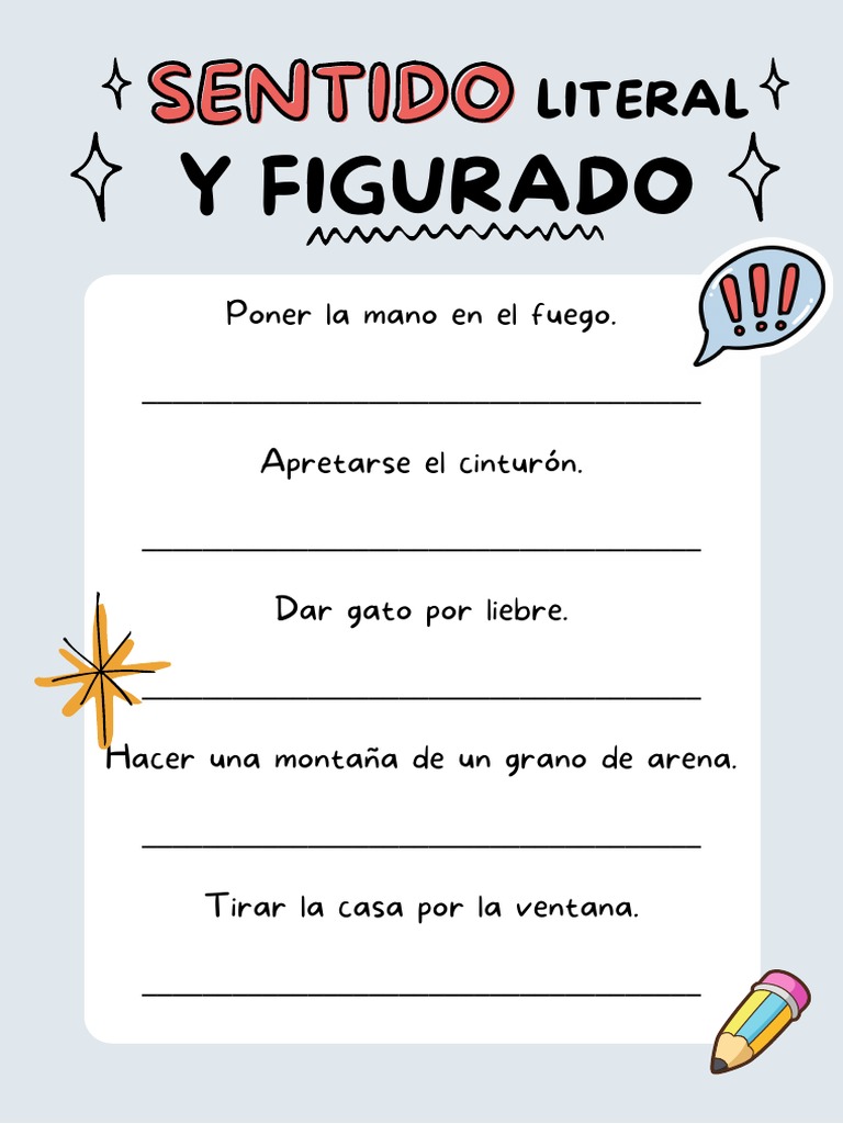 Sentido Literal y Figurado | PDF | Hogar, jardinería y bricolaje