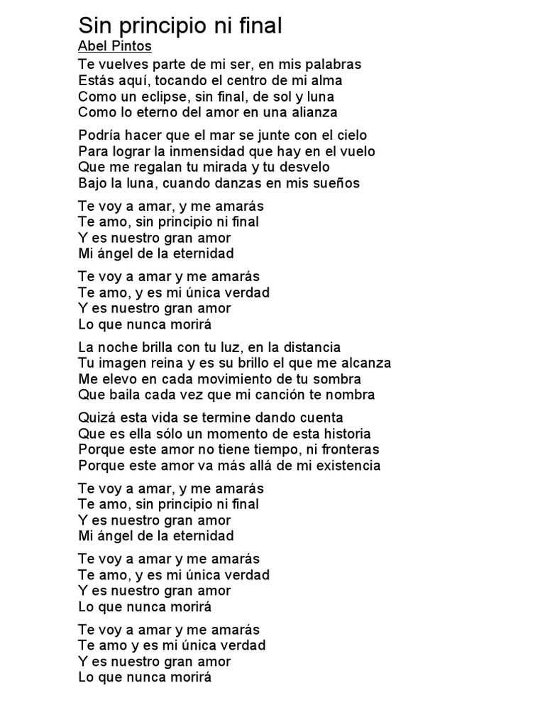 Sin Principio Ni Final | PDF | Amor
