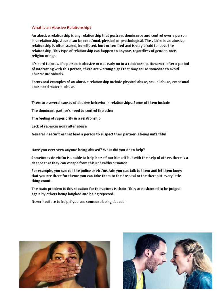 What Is An Abusive Relationship | PDF | Self-Improvement | Wellness