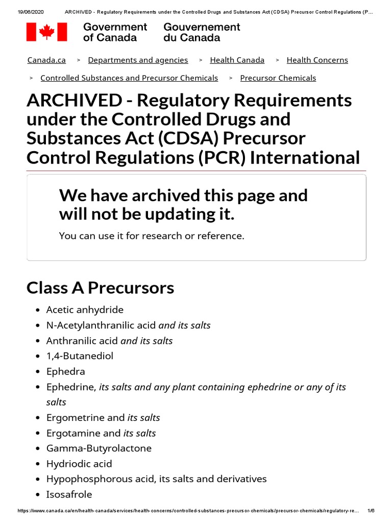 Canada | PDF | Controlled Substance | Chemical Substances