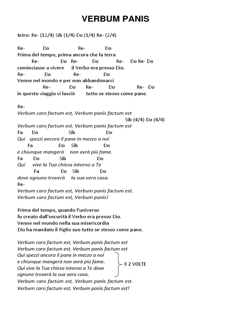 VERBUM PANIS Giusta | PDF
