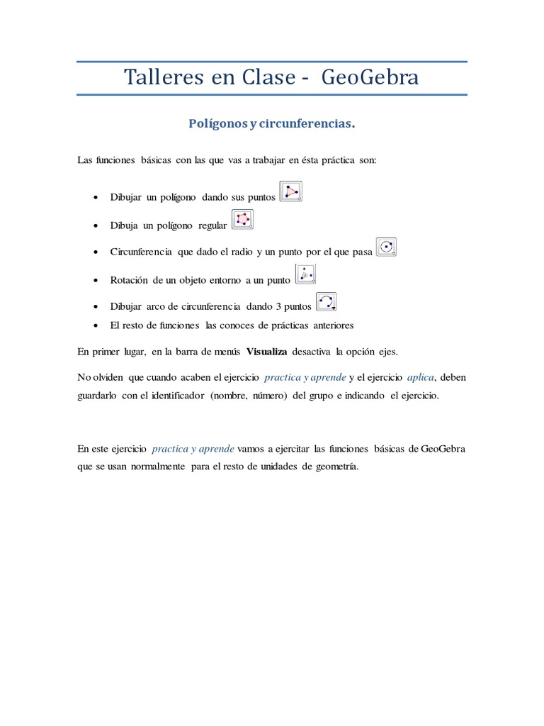 TALLER 4 GeoGebra-Poligonos-y-circunferencias | PDF | Geometría del plano euclidiano | Politopos