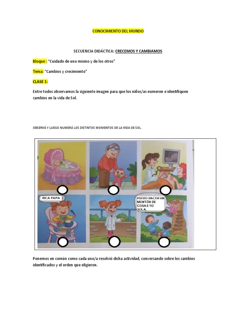 Secuencia Conocimiento Del Mundo Crecemos y Cambiamos | PDF | Salud y ...
