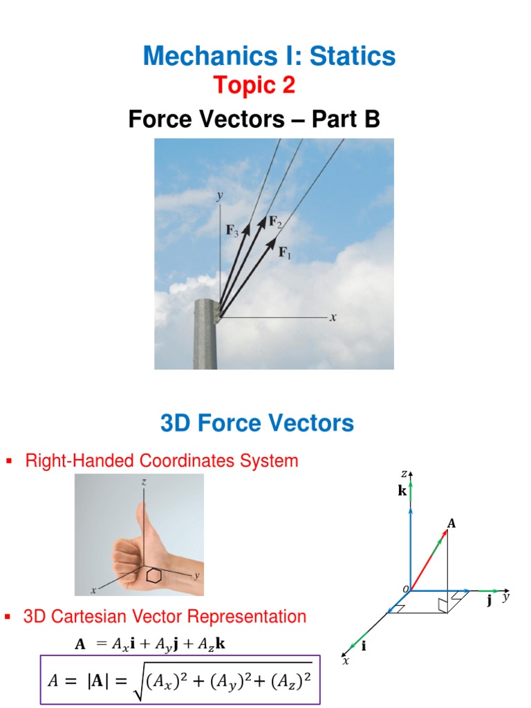 Mechanics I: Statics: Force Vectors - Part B | PDF | Euclidean Vector ...