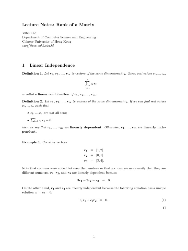 Matrix Rank | PDF | Matrix (Mathematics) | Mathematical Physics Matrix Rank | PDF | Matrix (Mathematics) | Mathematical Physics