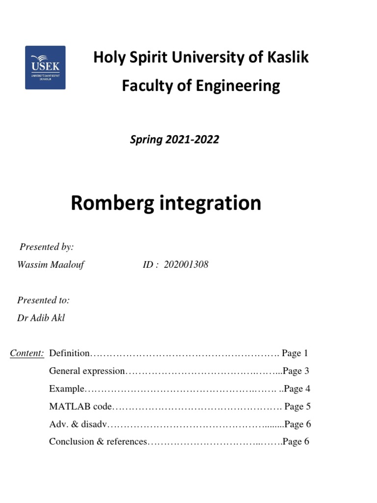 Romberg Integration of Function | PDF | Theoretical Computer Science | Applied Mathematics