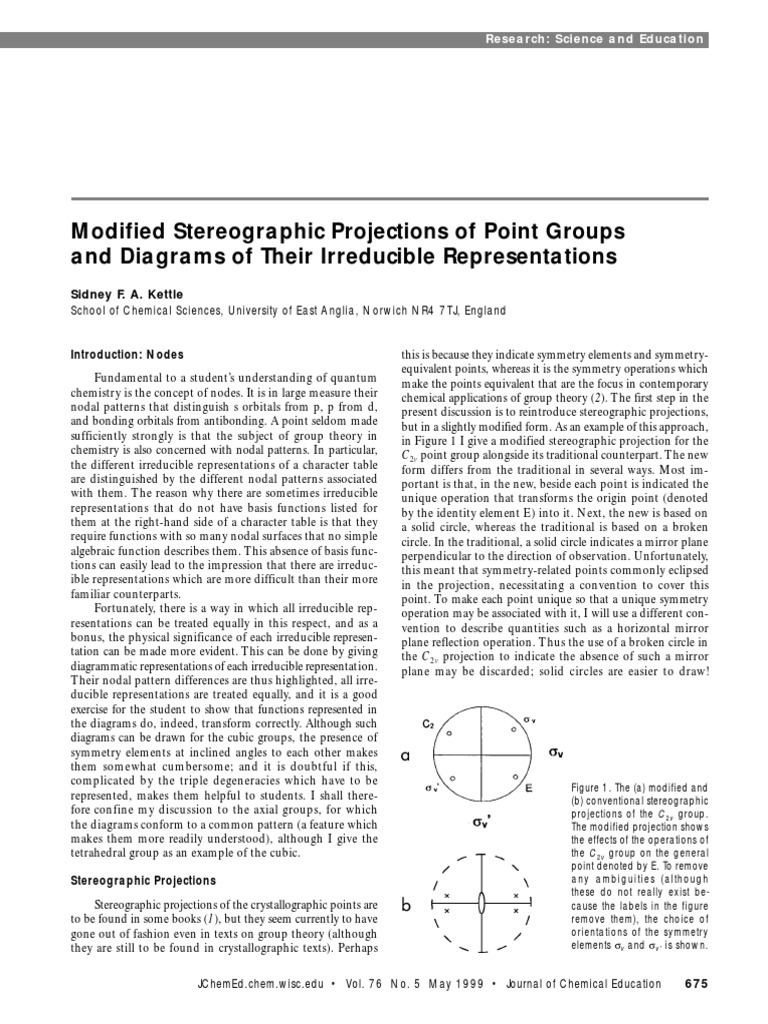 Modified Stereographic Projections of Point Groups and Diagrams of ...