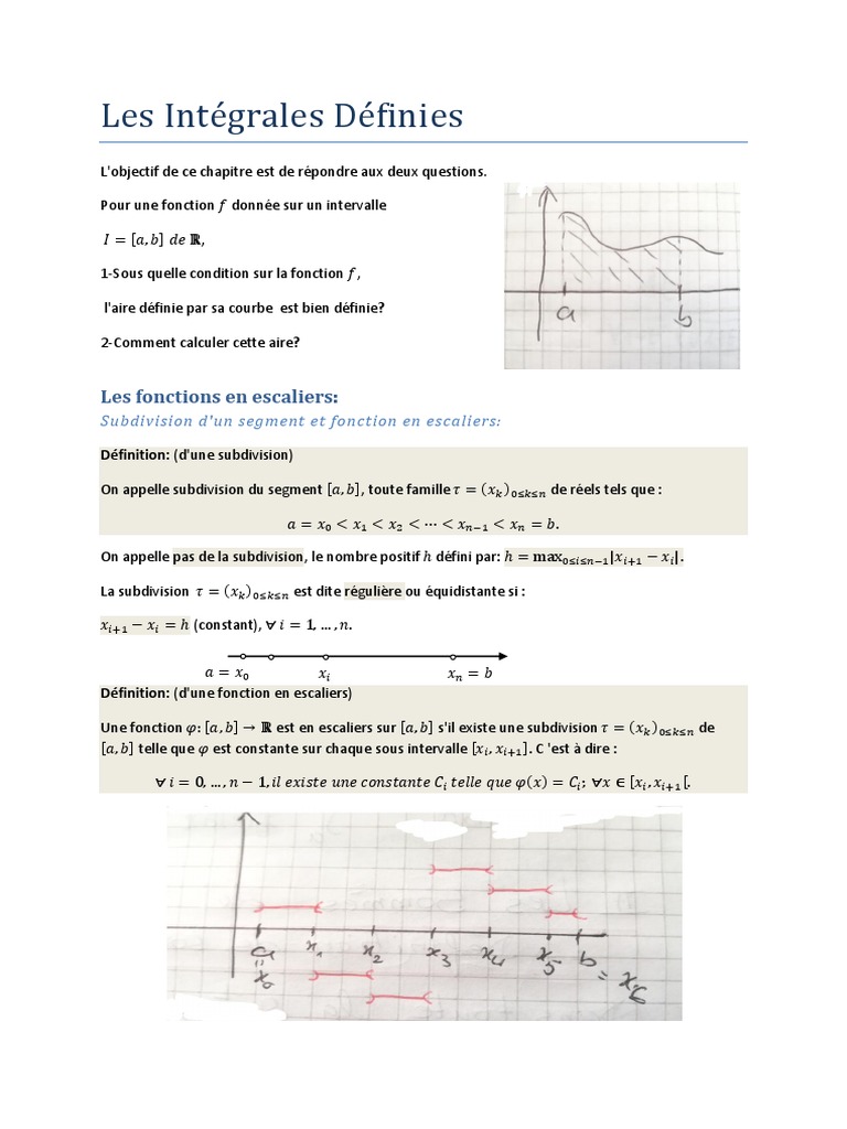 Intégrales Définies et Sommes de Darboux | PDF | Intégral | Fonction ...