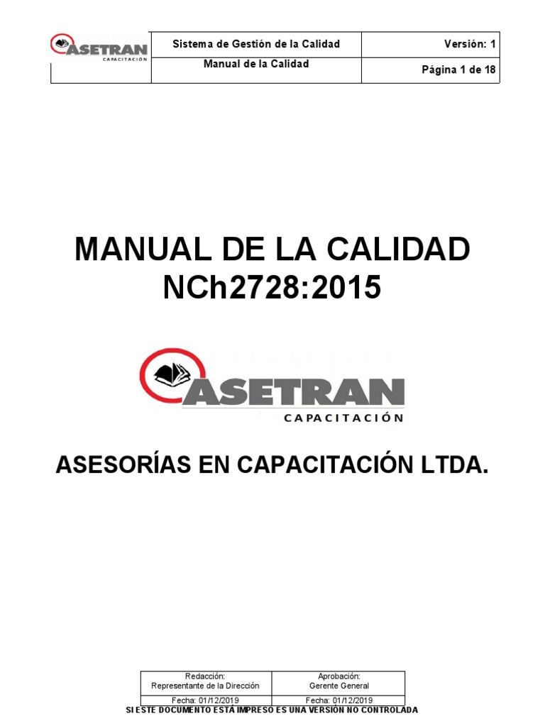 01.manual de La Calidad | PDF | Calidad (comercial) | Gestión de la calidad