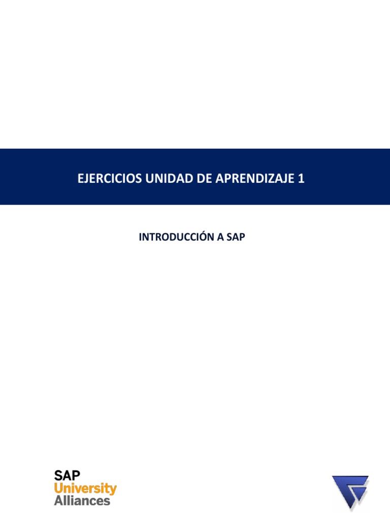 Unidad 1 Introducción A SAP Usando GBI - para SAP UA - Ejercicios | PDF | Tecnologías de la ...