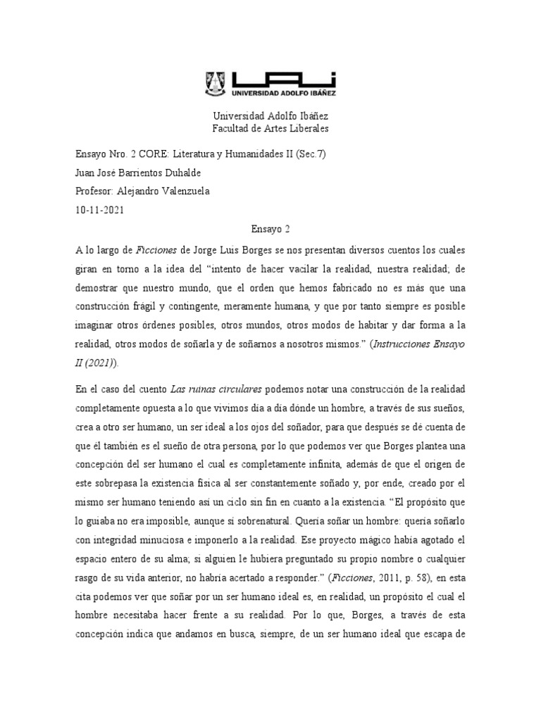 Ensayo 2 Ficciones | PDF