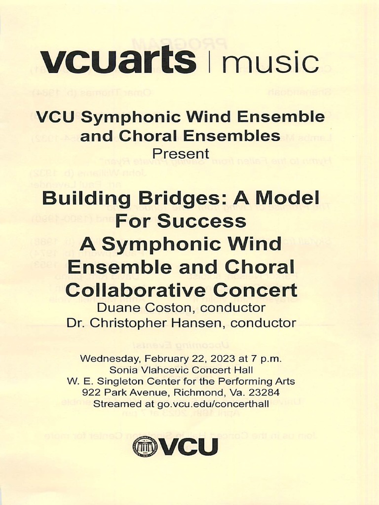 Dca 3 Building Bridges Concert Program | PDF