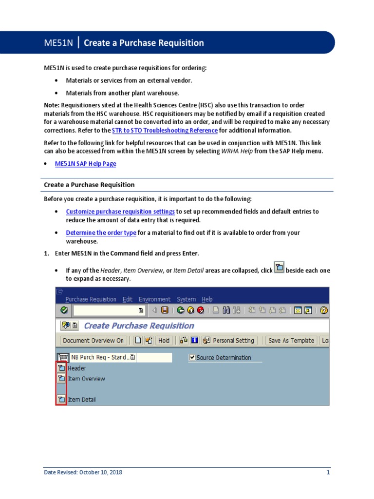 ME51N Create Req | PDF | Computing