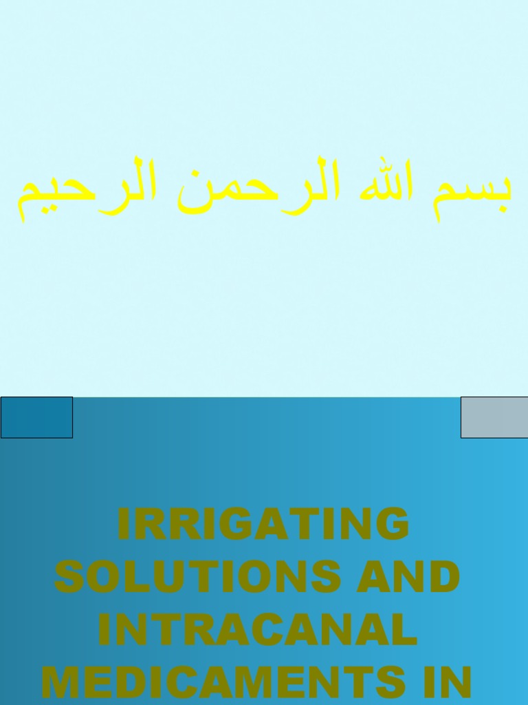 Endodontic Irrigation Solutions Overview | PDF ...