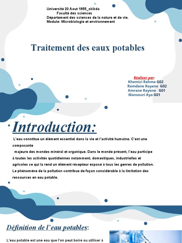 Traitement Des Eaux Potables | PDF