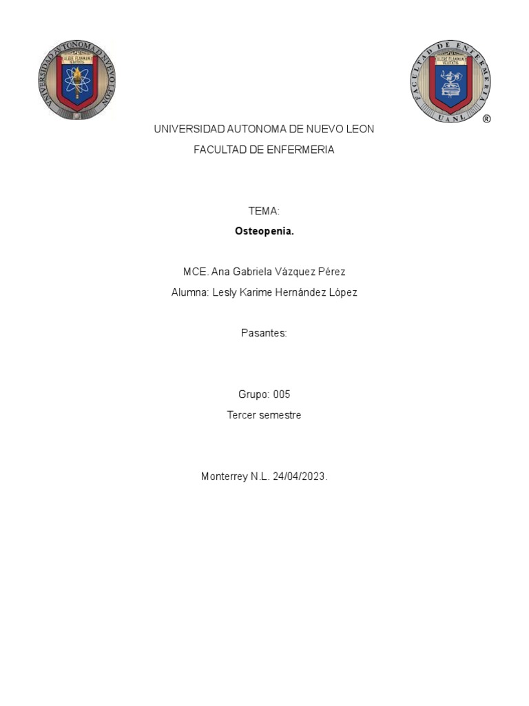 OSTEOPENIA | PDF | Osteoporosis | Hueso