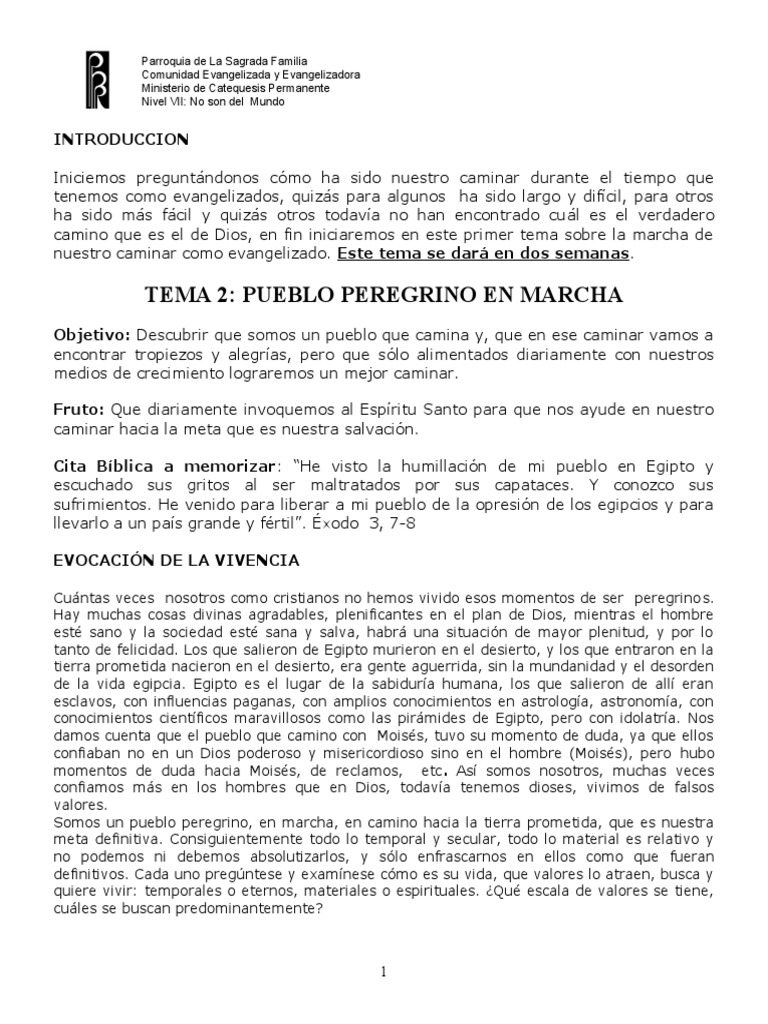 TEMA 2. Pueblo Peregrino en Marcha | PDF | Moisés | Abrahán