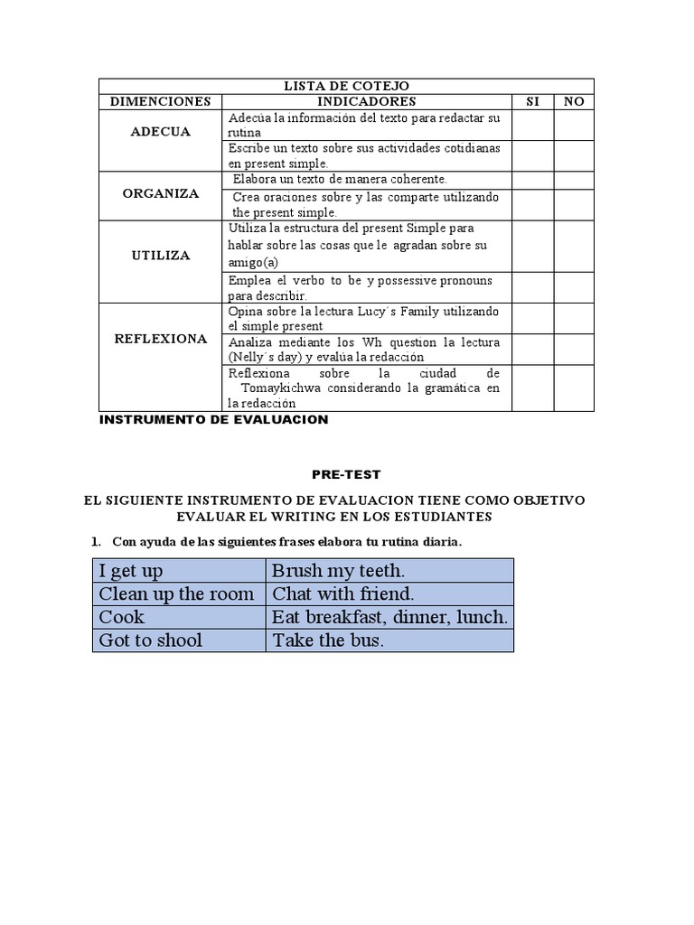 LISTA DE COTEJO | PDF