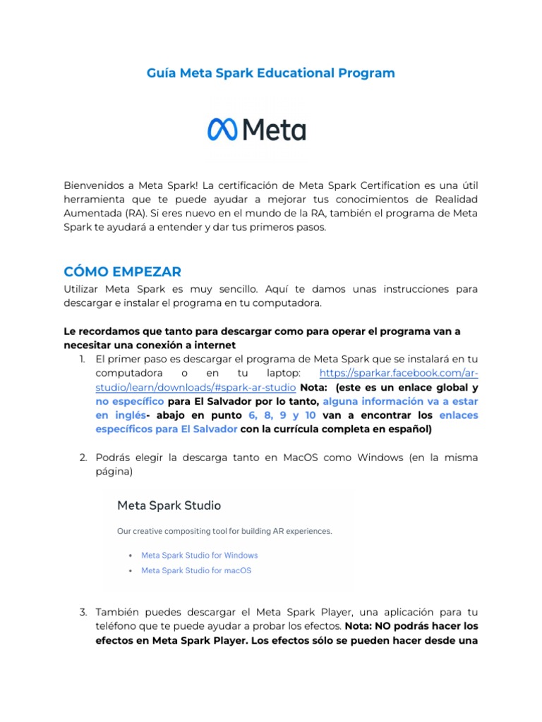 Meta Spark Instructions | PDF