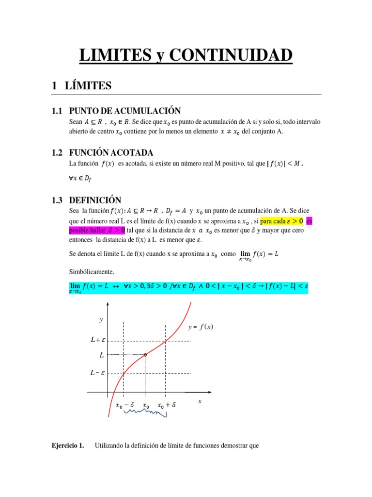 Limite Definicion | PDF | Límite (Matemáticas) | Función (Matemáticas)