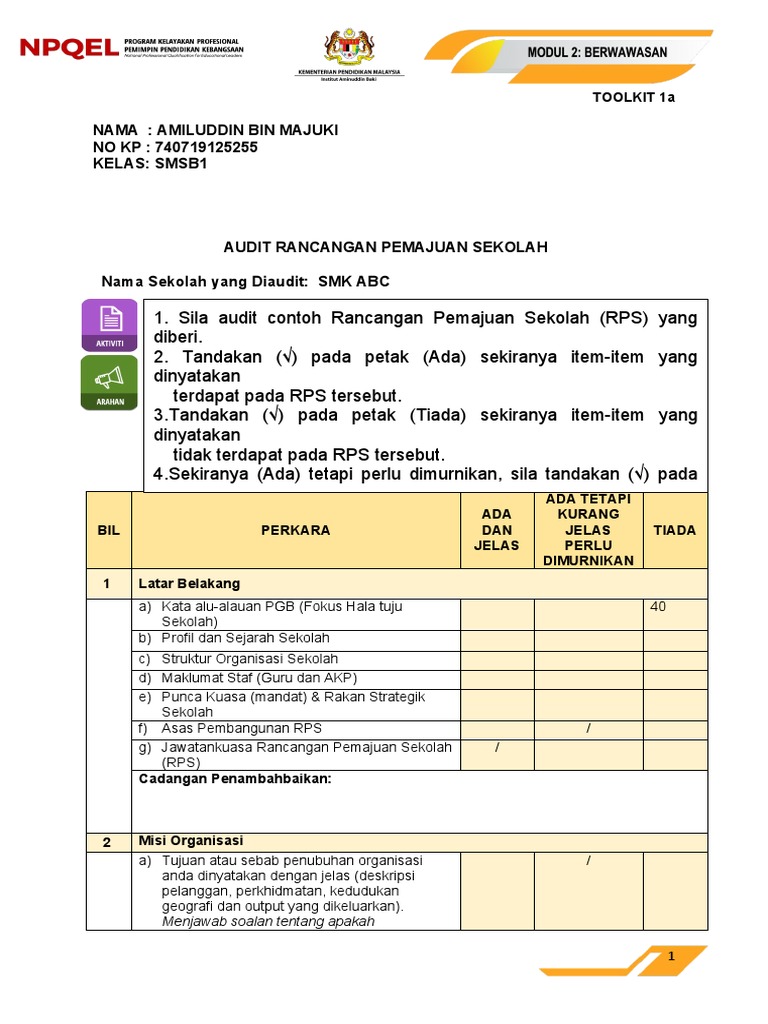 Tool Kit 1a SMK ABC-RPS | PDF