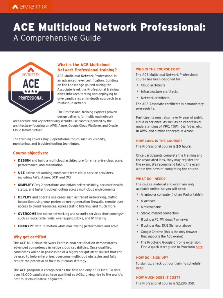 Ace Multicloud Network Professional Comprehensive Guide | PDF | Cloud ...
