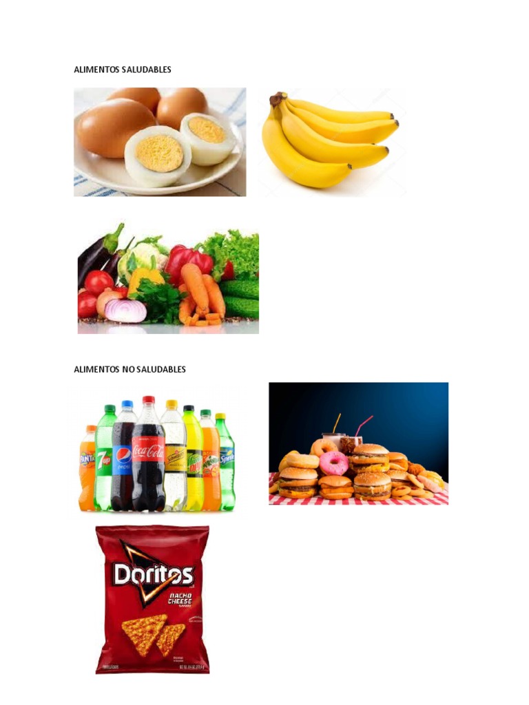 ALIMENTOS SALUDABLES, Alimentos No Saludables | PDF