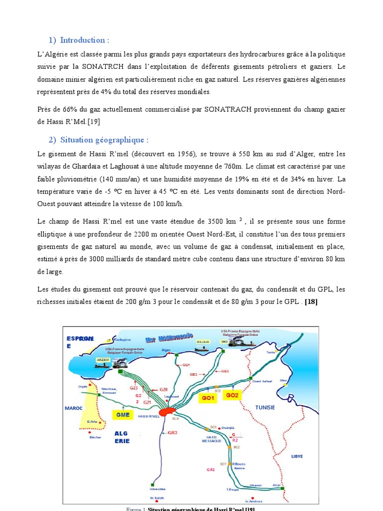 CHAP2 (Présentation de La Région Du HASSI R'MEL Et MPPIV) | PDF | Gaz ...