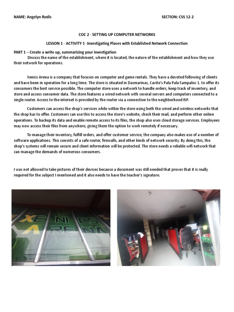 ACTIVITY 1 - Investigating Places With Established Network Connection | PDF | Computer Network ...